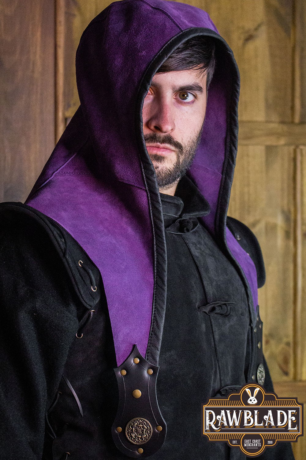 Akku splitleather hood - Purple - Rawblade